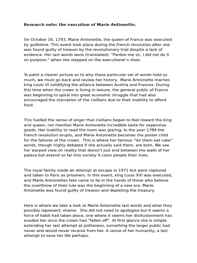 Research Note J T3 J 22303076 J Masipa | PDF | Marie Antoinette