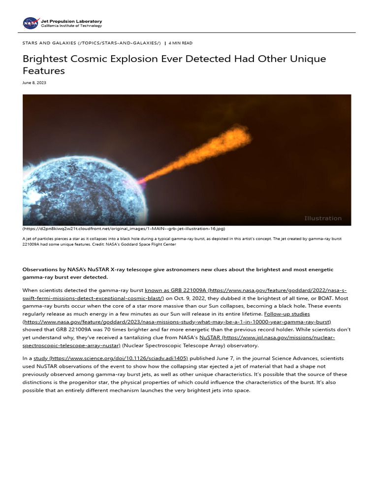 Brightest Cosmic Explosion Ever Detected Had Other Unique Features ...