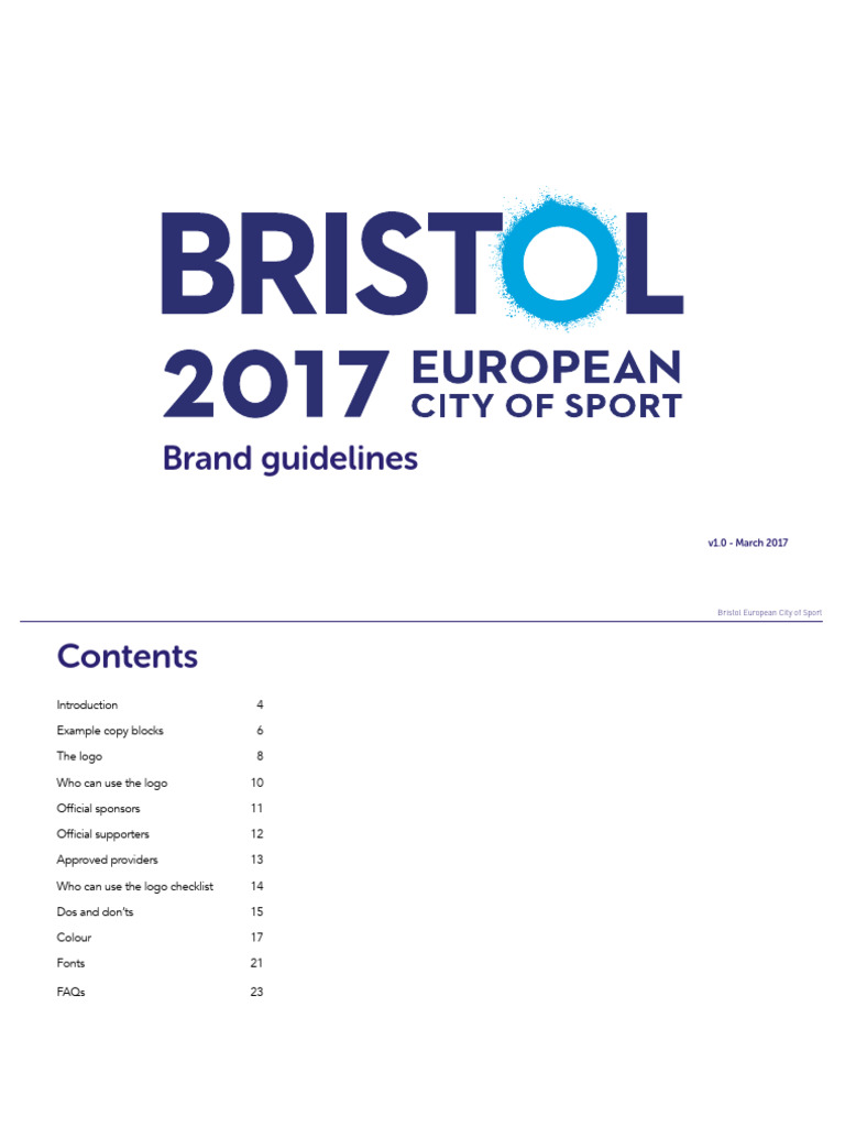 BRISTOL Brand Guidelines City of Sport - v1.0 | PDF | Rgb Color Model ...