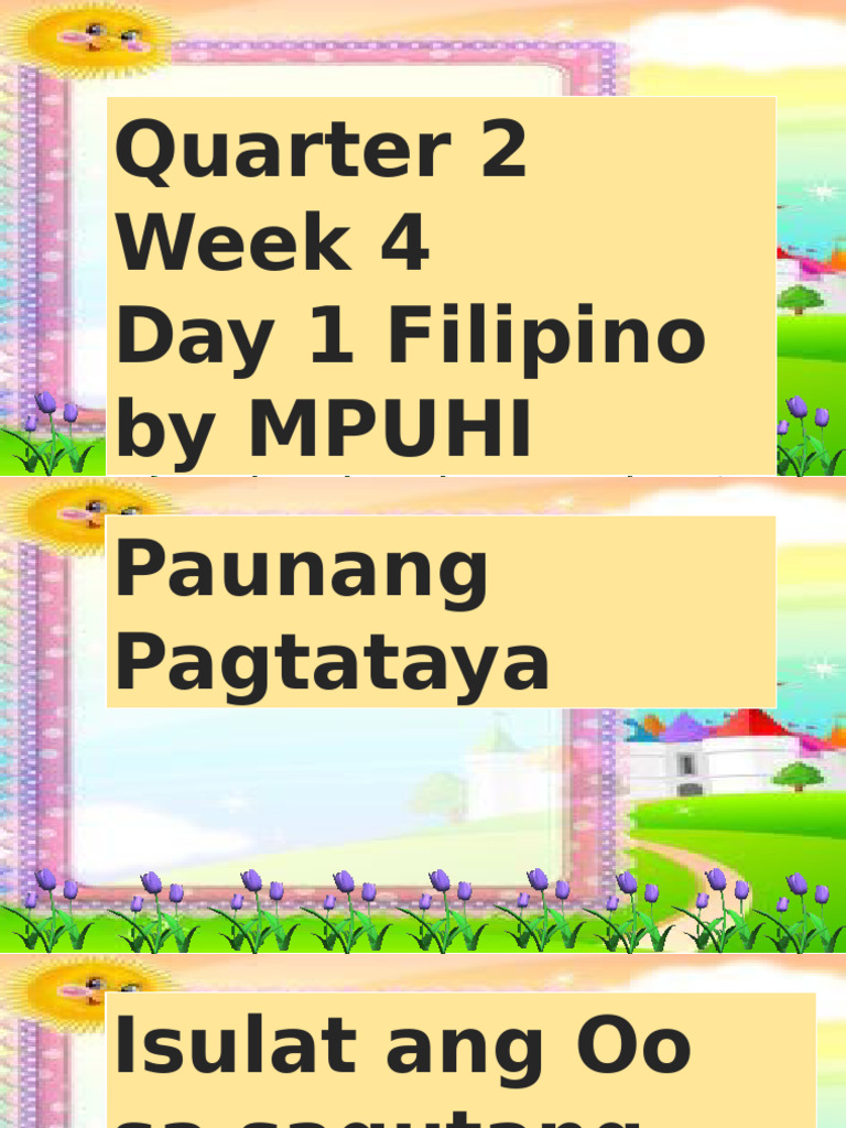 Quarter 2 Week 4 Filipino Day 1 | PDF