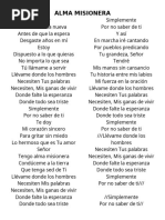 Letra de "Alma Misionera" | PDF