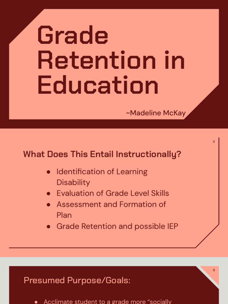 Grade Retention in Education- Madeline McKay | PDF | Individualized ...