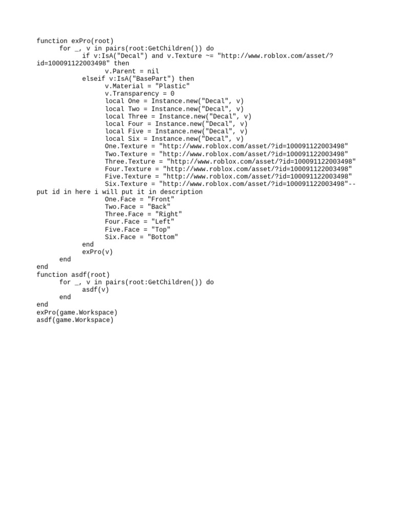 Roblox Decal Management Script | PDF