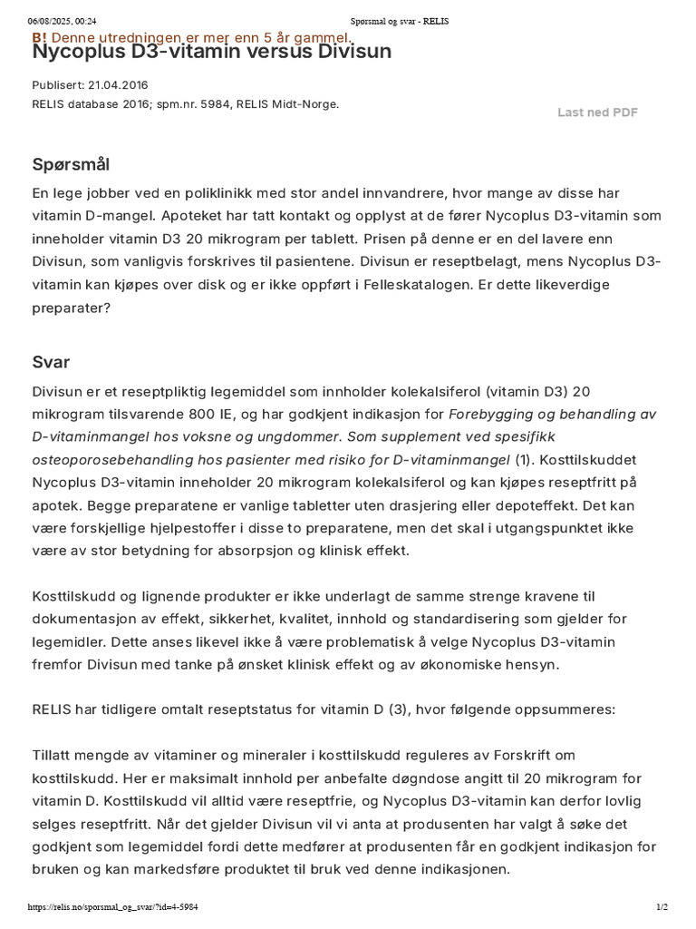 Spørsmal Og Svar - RELIS | PDF