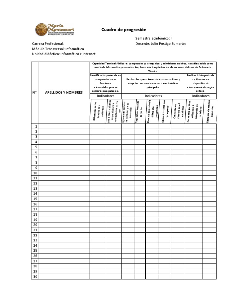 Cuadro de Progresion | PDF | Archivo de computadora | Microsoft Windows