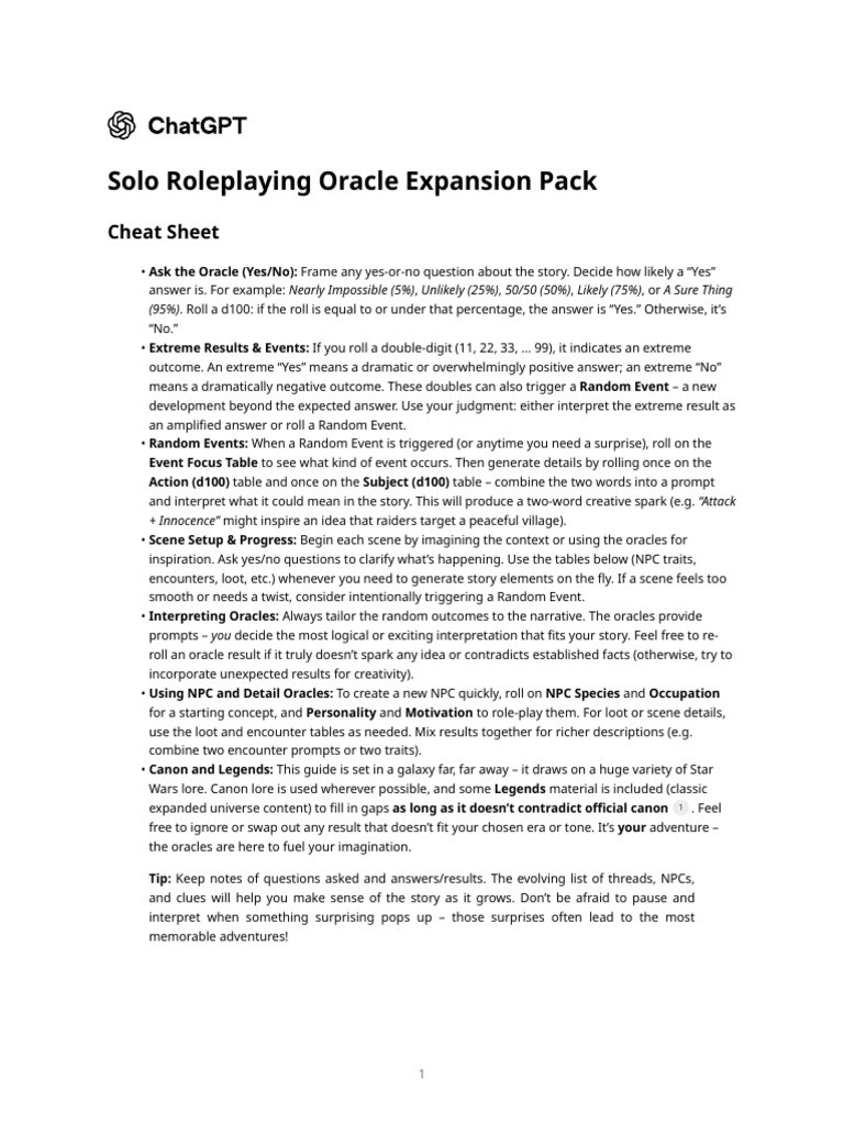 Star Wars FFG - Solo Rules - Oracle Expansion | PDF | Jedi | Sith