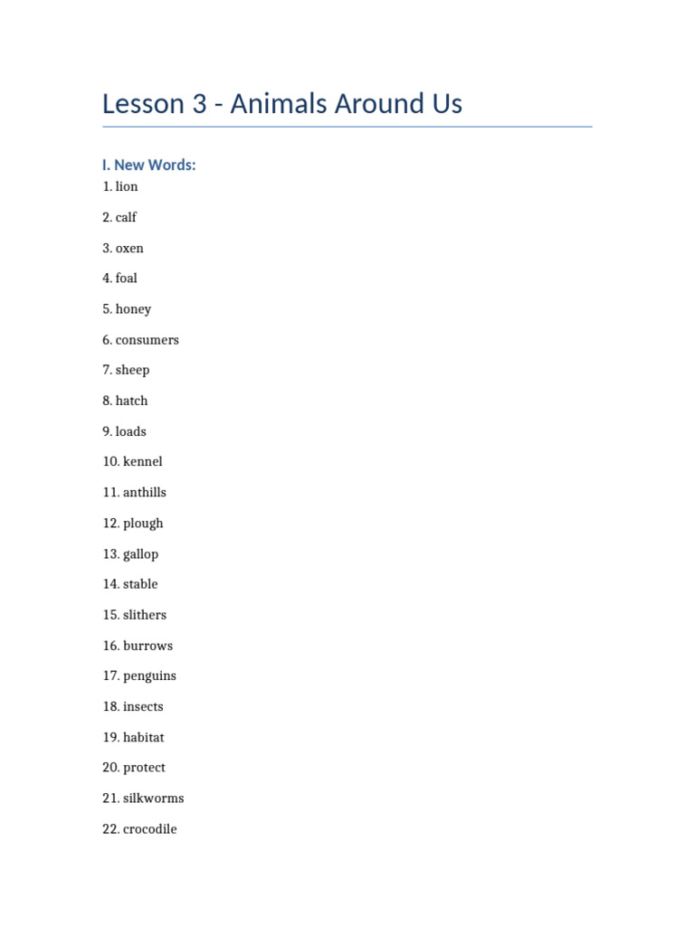 Animals and Their Habitats for Class 3 | PDF | Herbivore | Foods