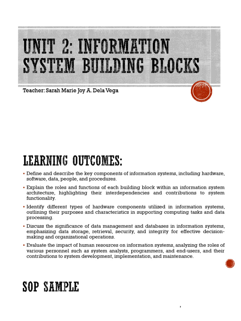 Unit 2 Information System Building Blocks | PDF | Information System | System