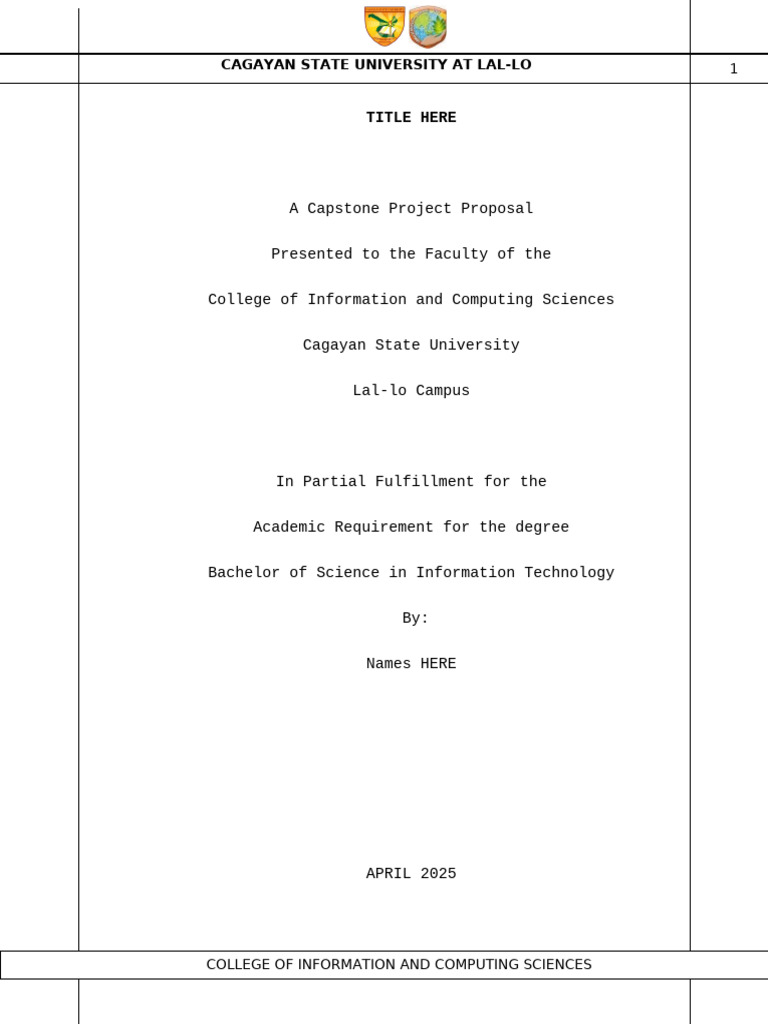Capstone Project Proposal for IT Degree | PDF