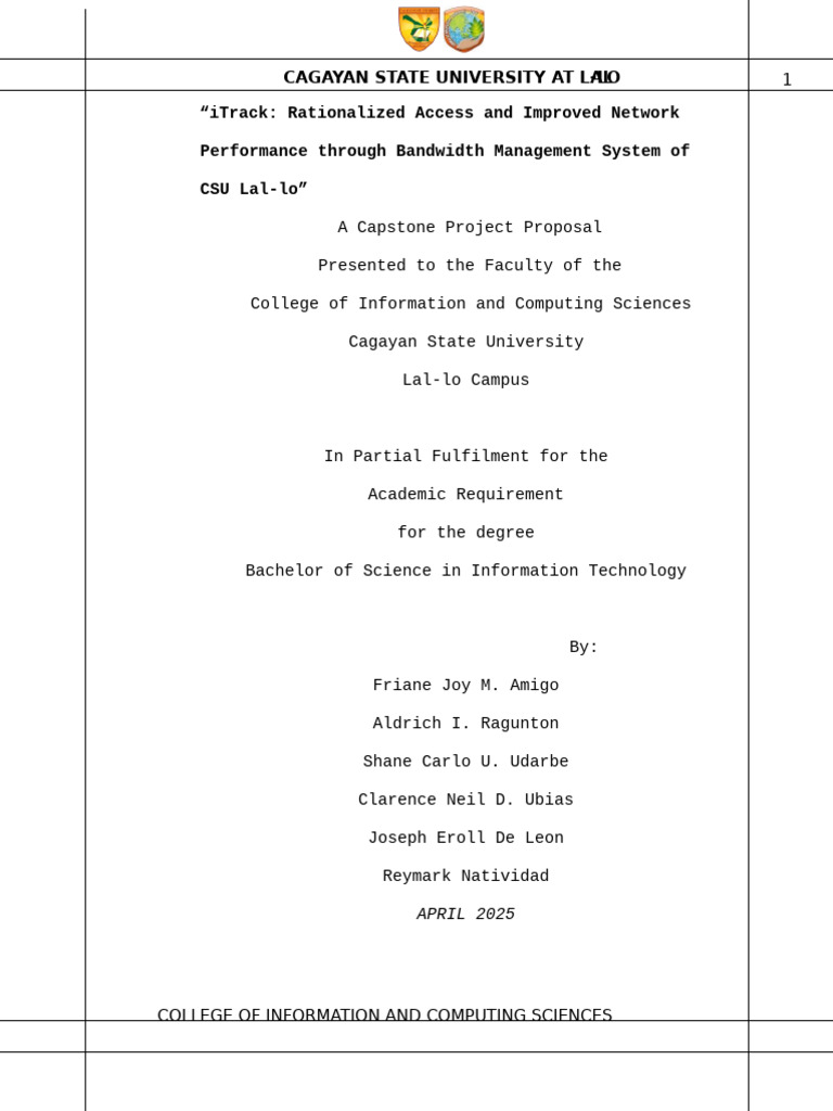 Capstone Manuscript of ITRACK GROUP | PDF | Computer Network | Internet