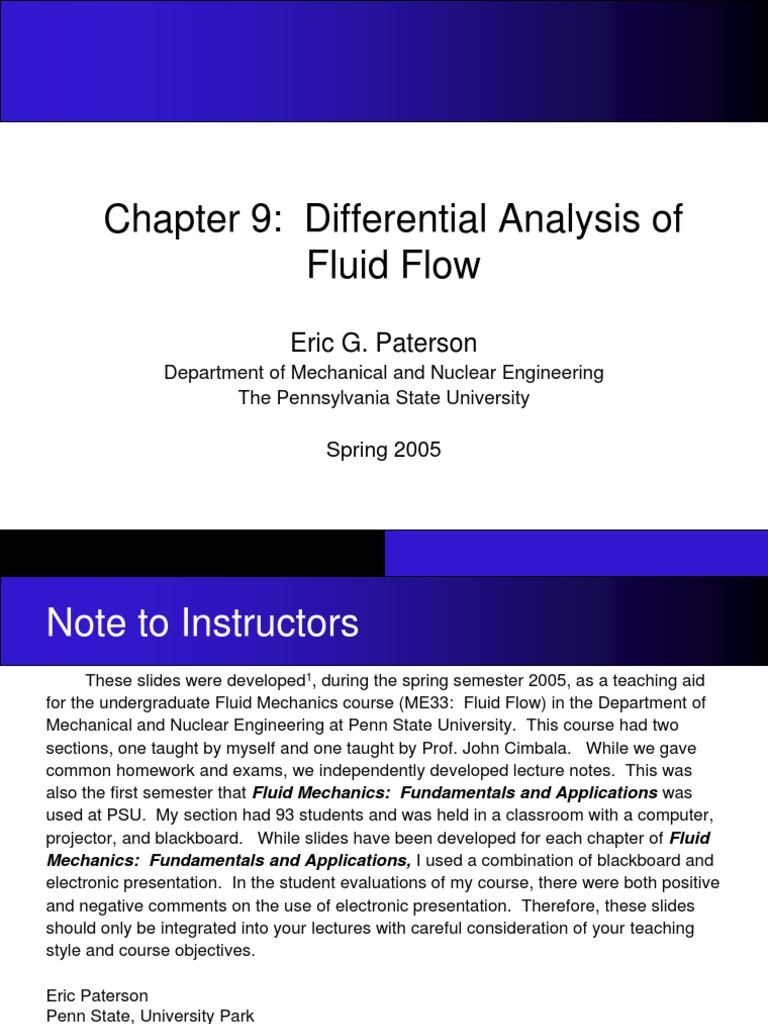 Differential Analysis of Fluid Flow | PDF | Fluid Dynamics | Navier ...