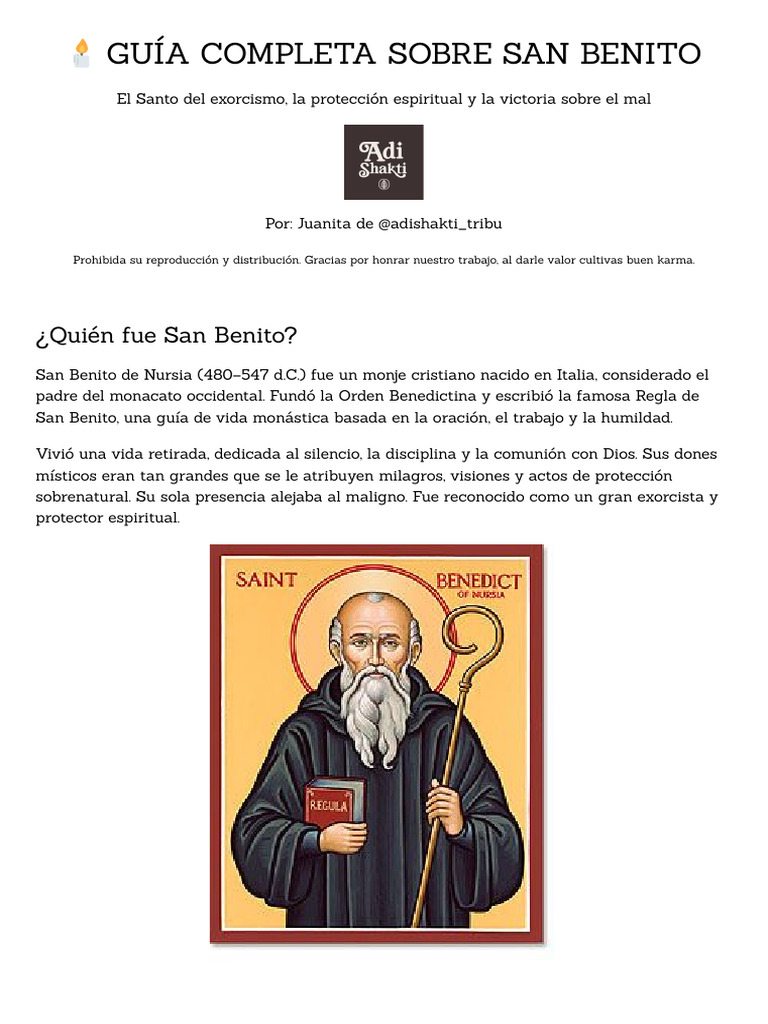 Guía San Benito | PDF | Exorcismo | Oración