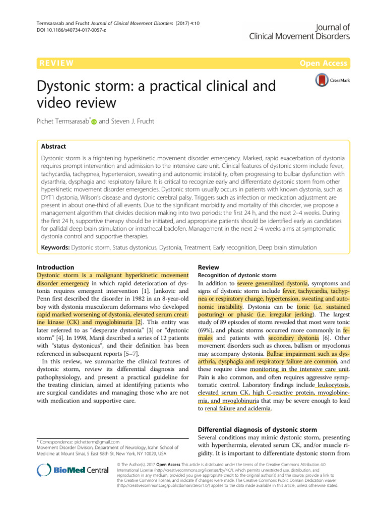 Tormenta Distonica - 2017 | PDF | Dystonia | Deep Brain Stimulation
