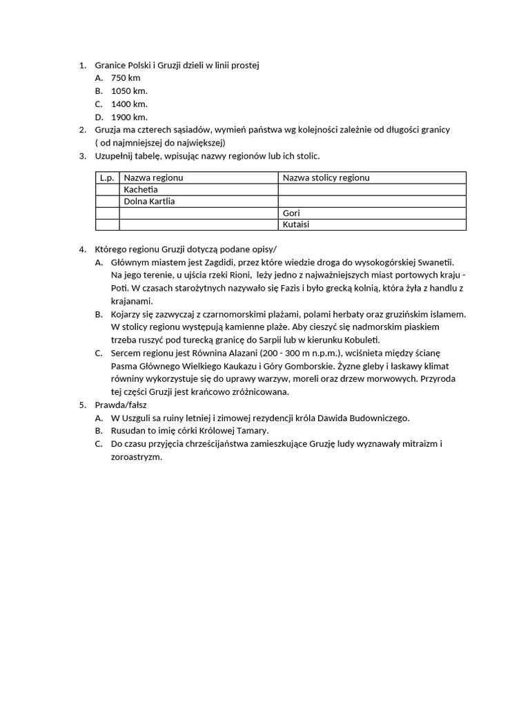 GRUZJA 3 Przyk Ady Zadan | PDF