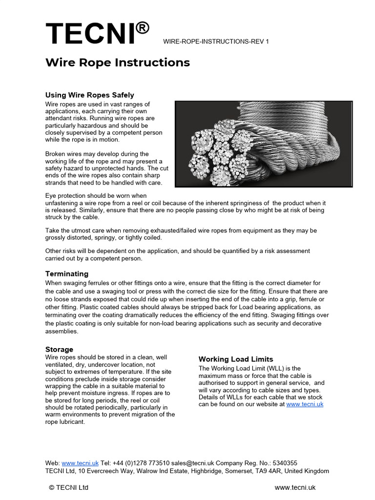Safe Wire Rope Handling Guide | PDF | Wire | Rope