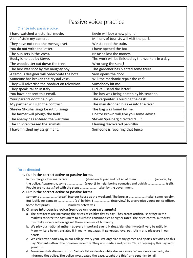 22 Passive Voice Practice | PDF
