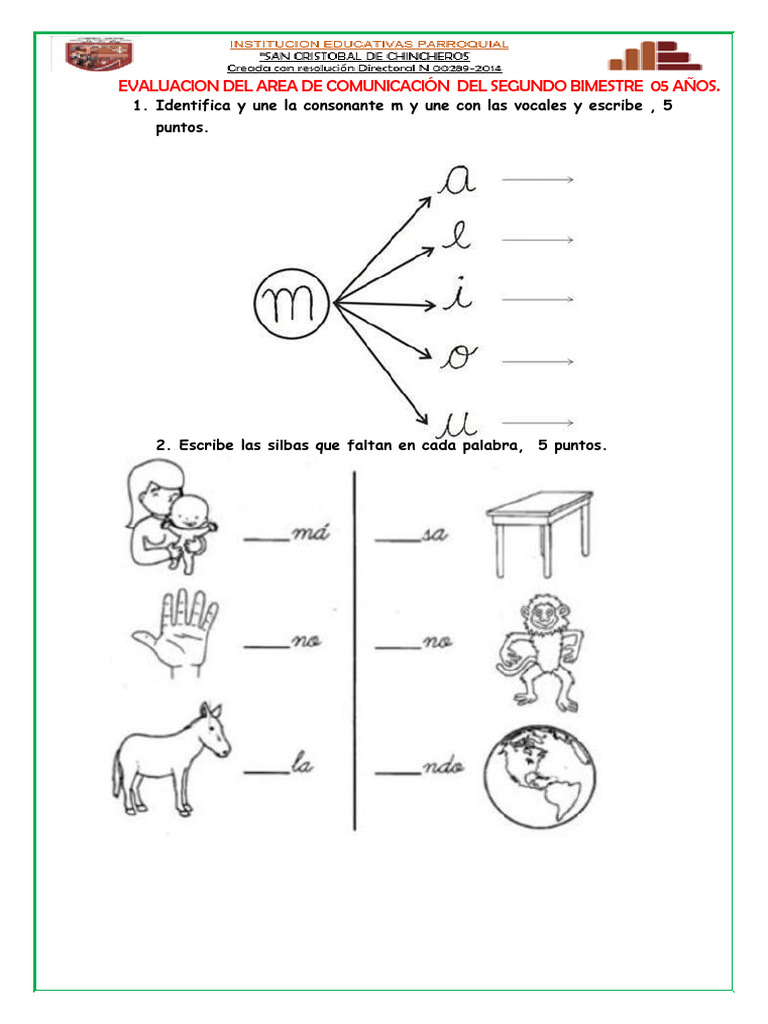 Evaluacion Del Area de Comunicacion 2 Bimestre 5 Años | PDF