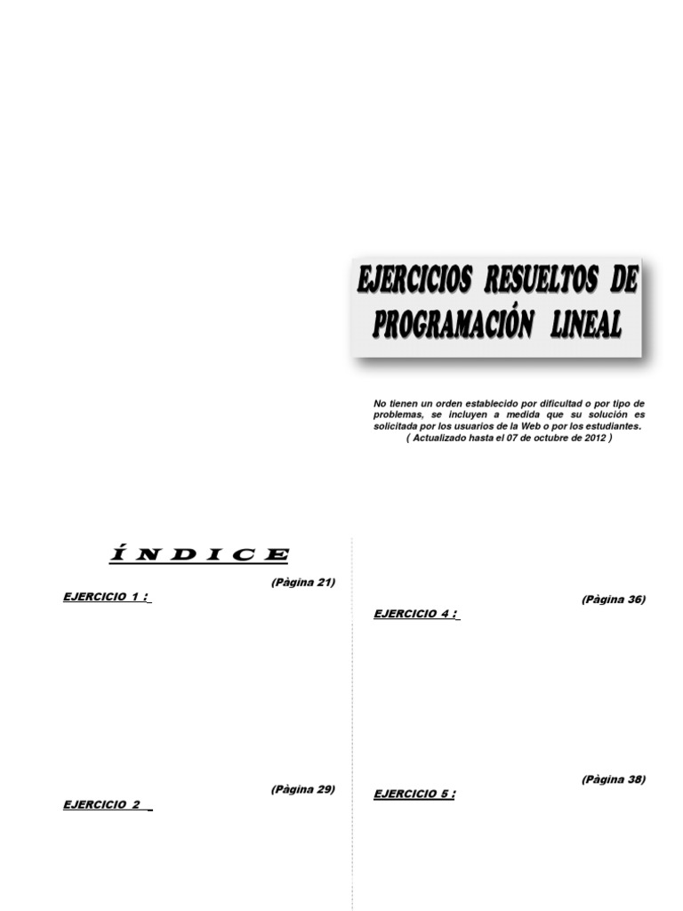 Ejercicios Resueltos Programacion Lineal | PDF | Zapato | Minería