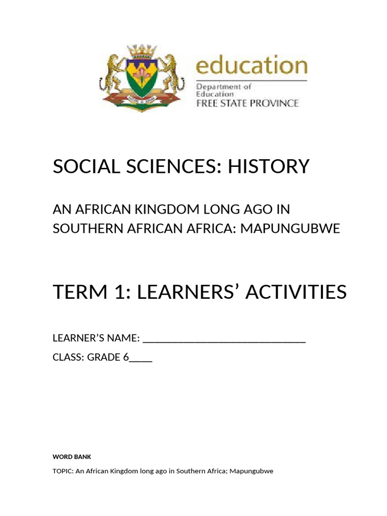 Mapungubwe: History for Grade 6 | PDF | Elephant