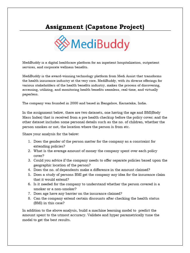 Assignment (Capstone Project) | PDF