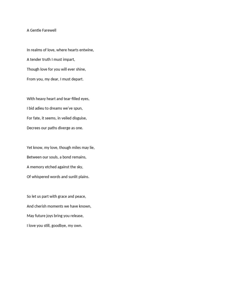A Gentle Farewell Poem | PDF