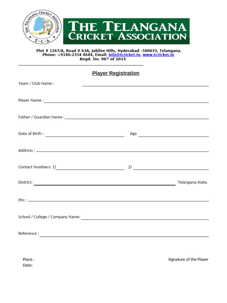 Player Form | PDF