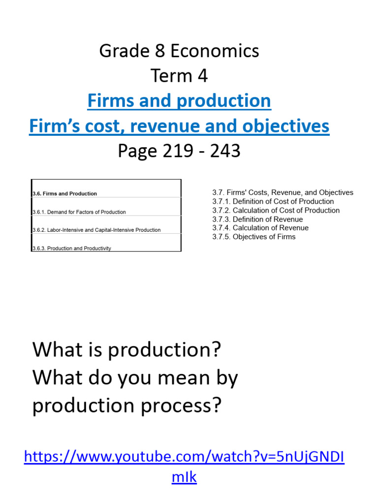 Production and Productivity | PDF | Business Economics | Financial ...