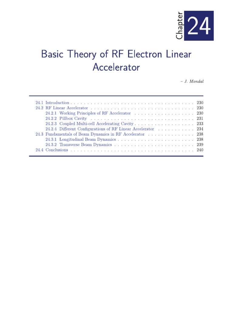 Basic Theory of RF Electron Linear Accelerator | PDF