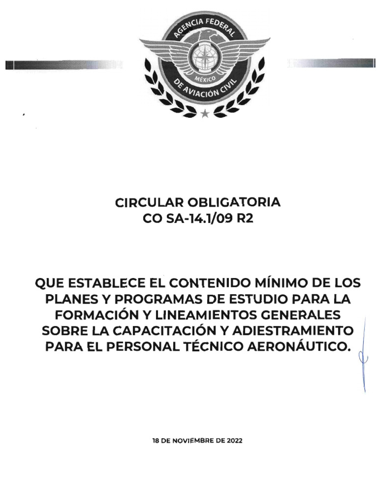 Circular Obligatoria AFAC Planes de Estudio PTA | PDF
