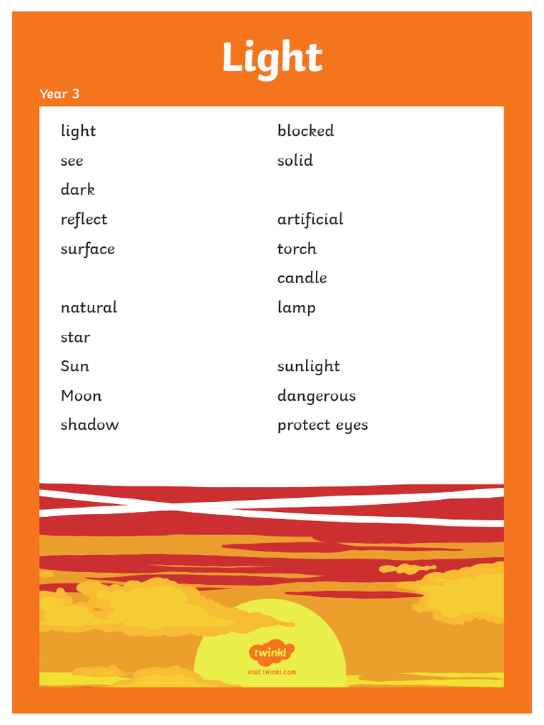 Understanding Light Concepts for Year 3 | PDF