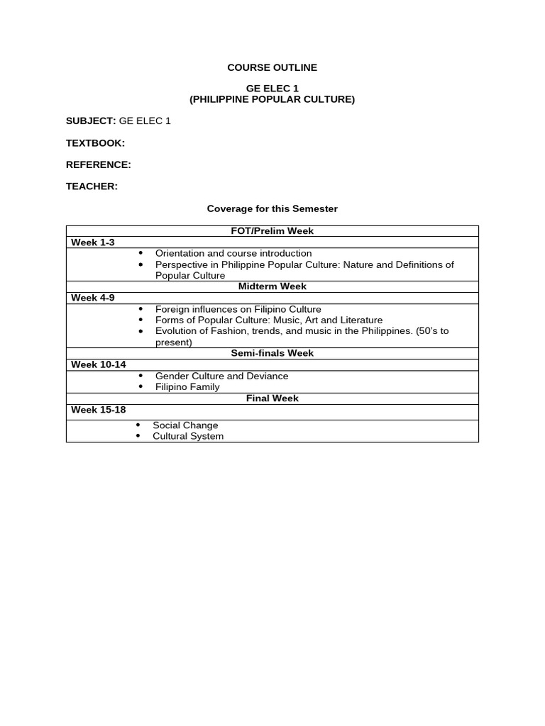 Course Outline PPC | PDF