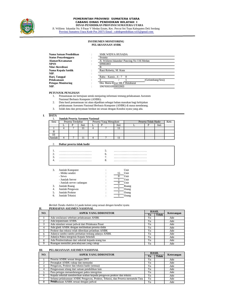 Instrumen Monitoring an 2025 RH (5) | PDF