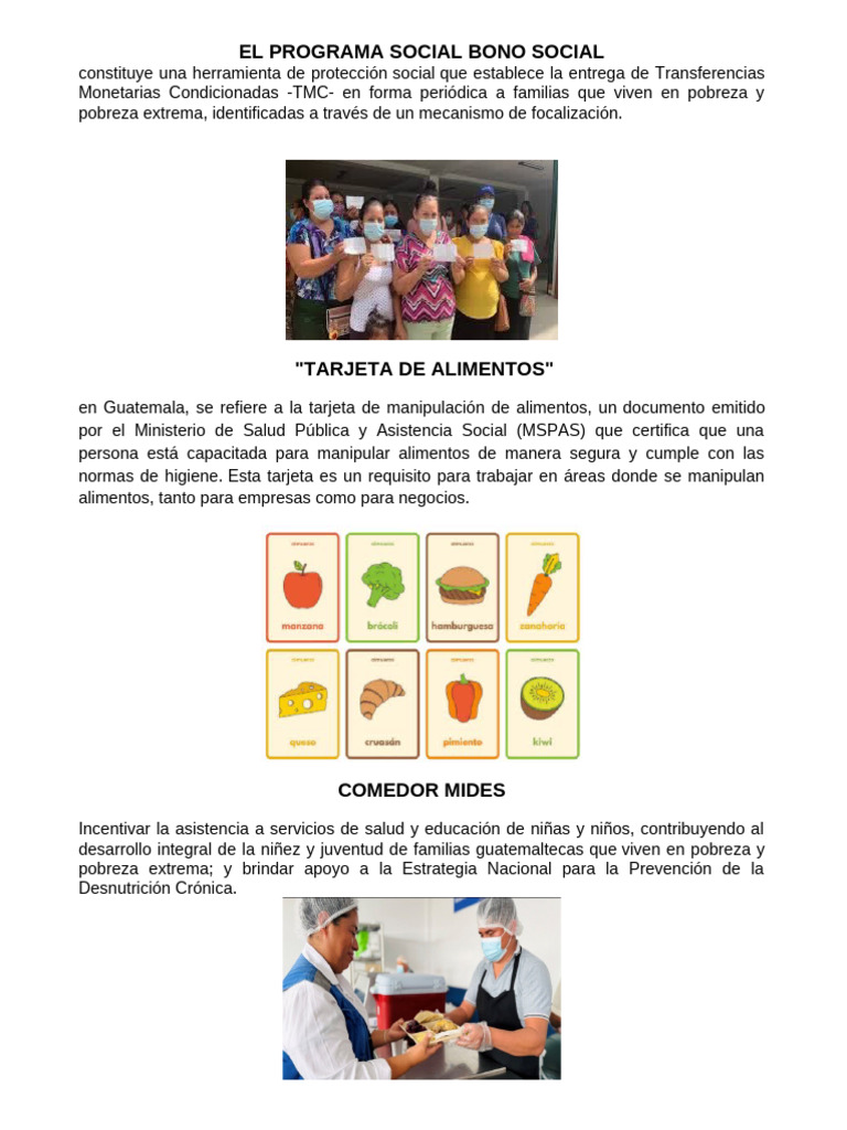 Programa Bono Social en Guatemala | PDF