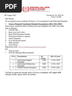 Olympiad Circular 2025 Last Date Extended | PDF
