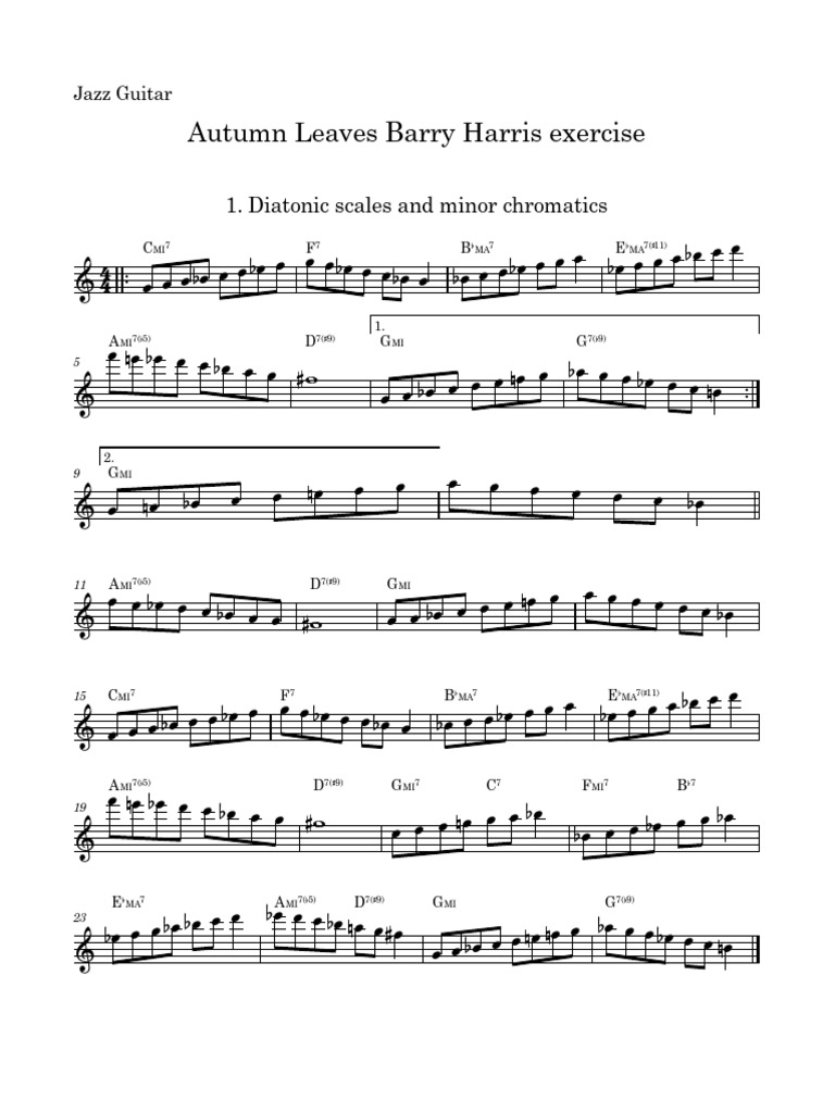 Autumn Leaves Barry Harris Exercise C Part | PDF