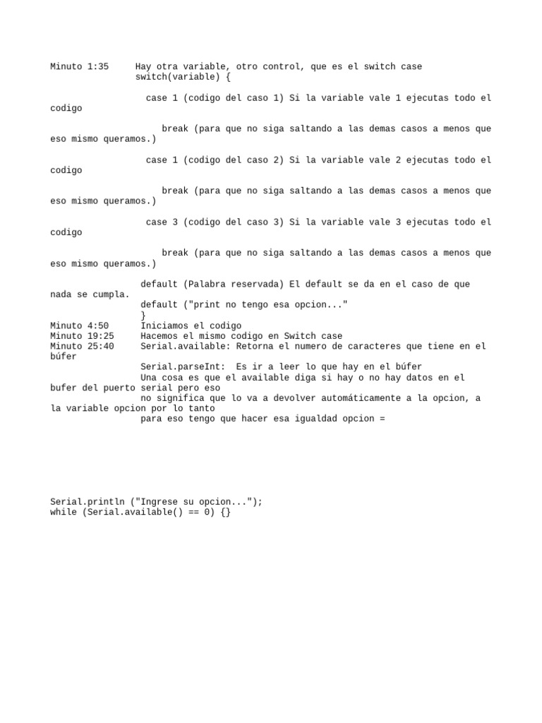 Cap-6b, Control Condicional Switch - Case - Break | PDF