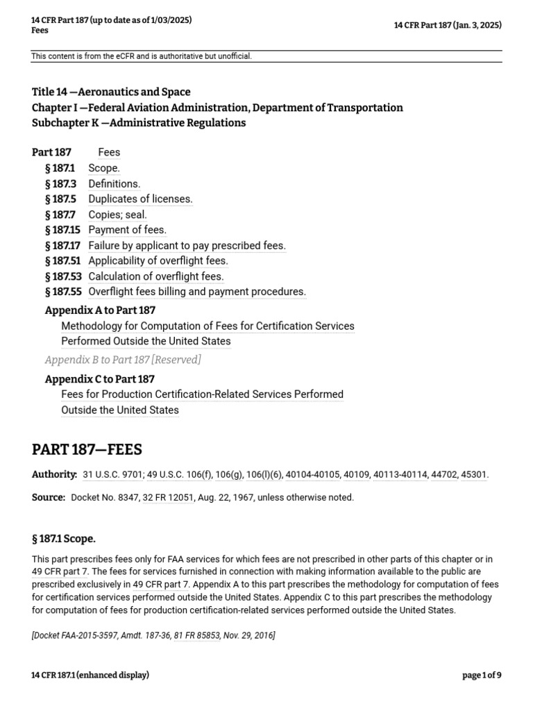 FAA Certification Fees Methodology | PDF | Federal Aviation ...
