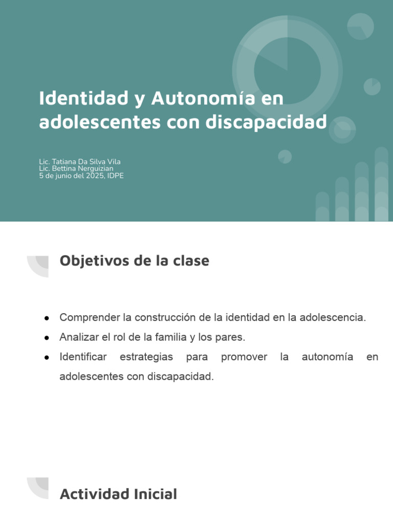 Identidad y Autonomía en Adolescentes Con Discapacidad | PDF