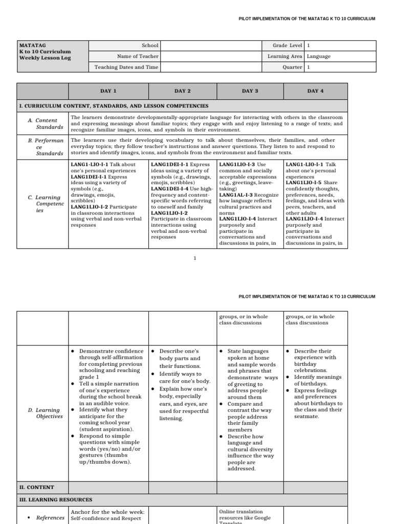 Language Q1Week 1 Corrected After BLR | PDF | Nonverbal Communication ...