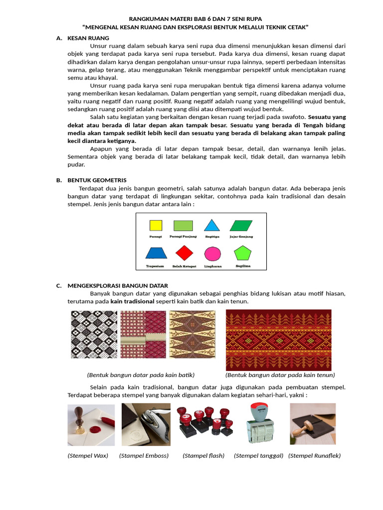Kesan Ruang dalam Seni Rupa Dua Dimensi | PDF