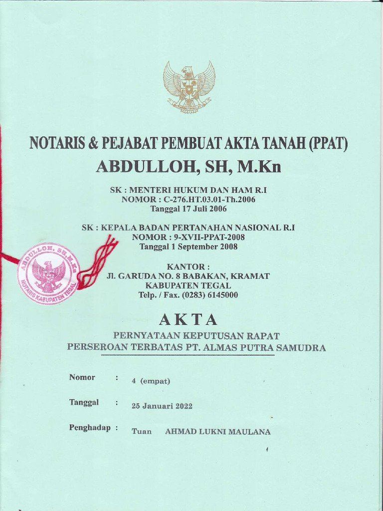 Akta PT Aps | PDF
