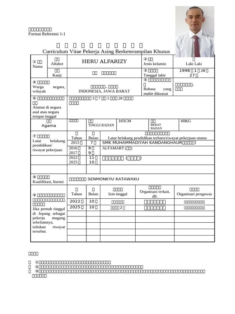 Format CV Katsube | PDF