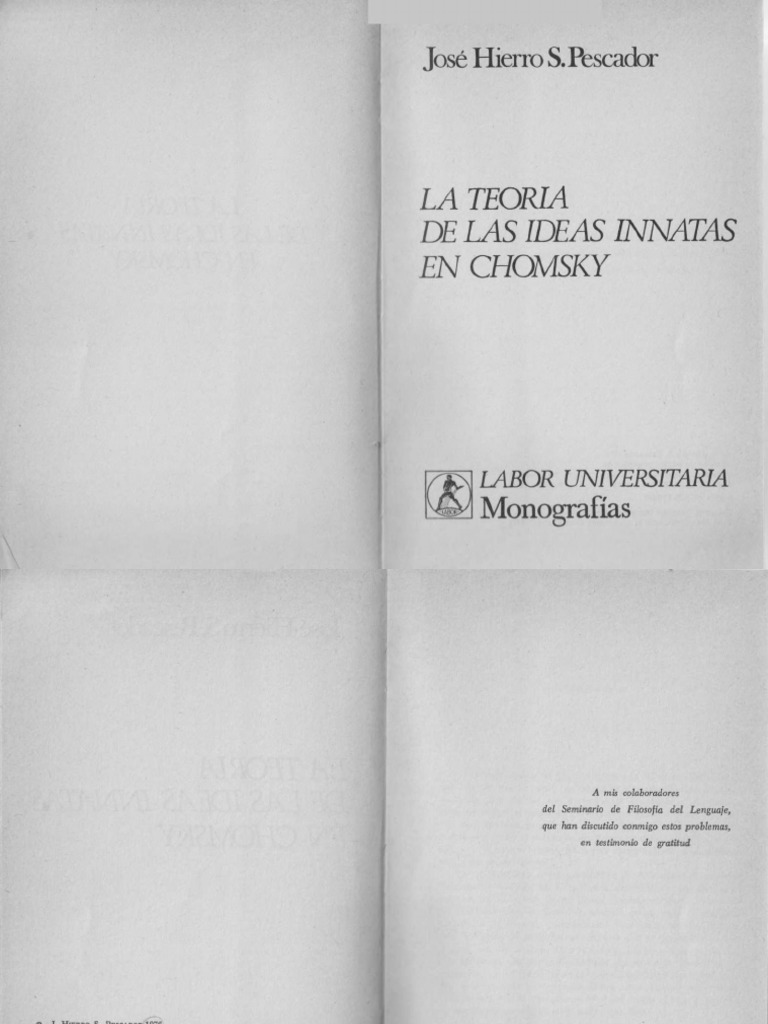 Hierro Pescador Cap 1-2-La Teoria de Las Ideas Innatas en Chomsky | PDF