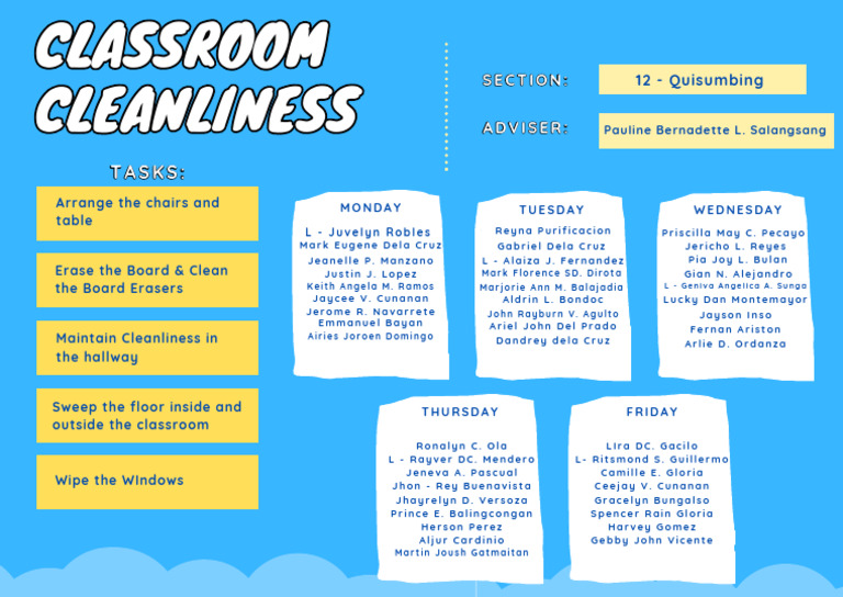 Yellow Blue Bubbles Cleaners Classroom Reward Chart | PDF