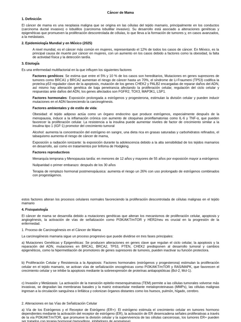 Clasificación TNM en Cáncer de Mama | PDF | Metástasis | Cáncer