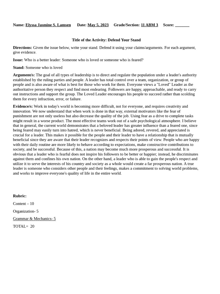 Performance Task 1 QTR 4 | PDF | Popular Psychology | Behavior Modification