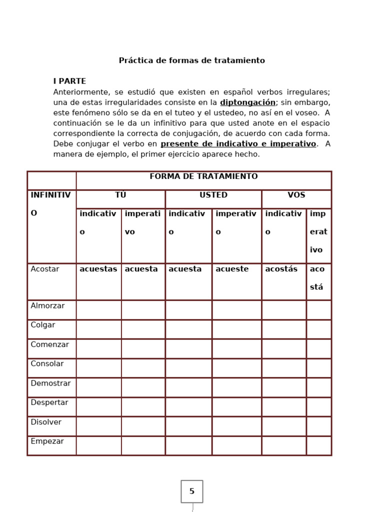 Conjugación de Verbos en Español | PDF | Semántica | Morfología