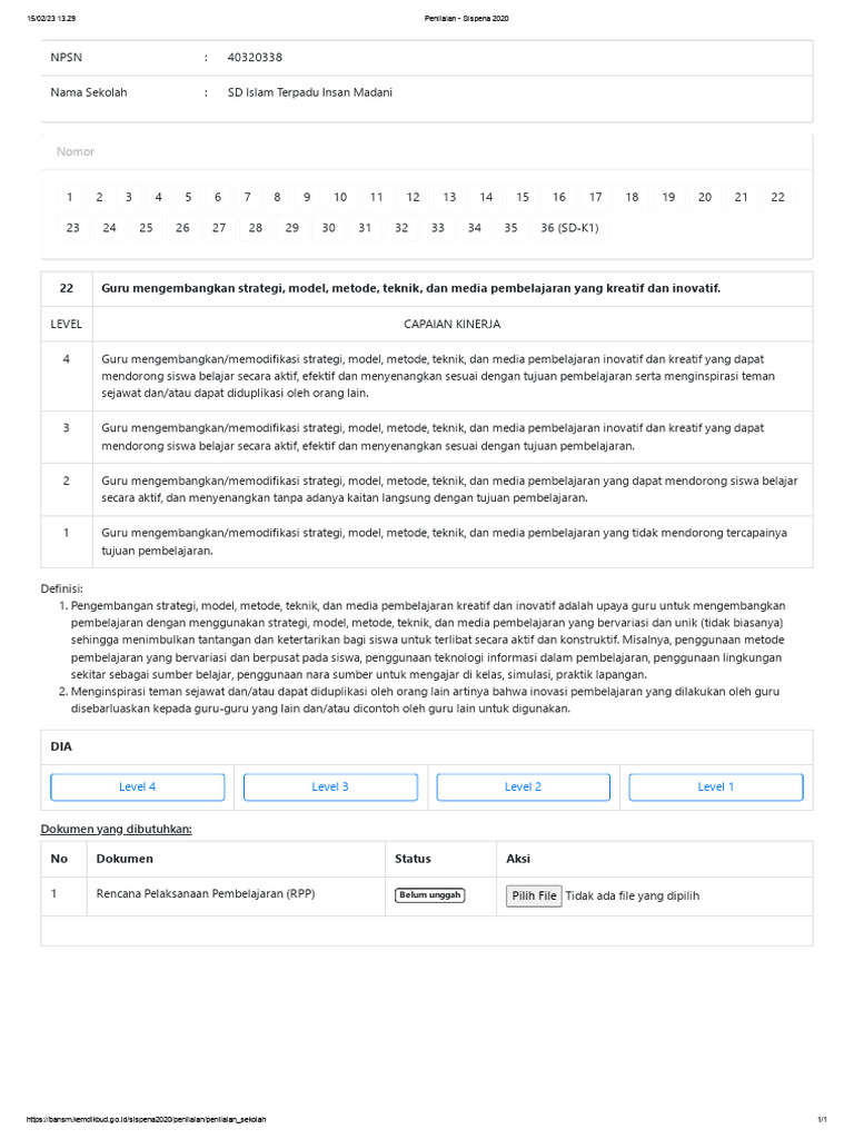 Penilaian - Sispena 2020 Hal 22 | PDF