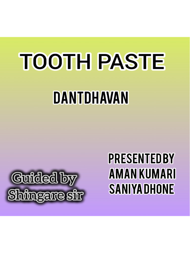 Toothpaste - 1 | PDF