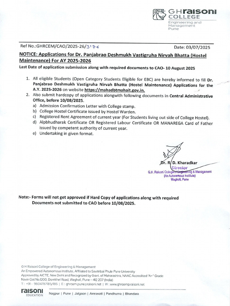 Notice 2025-2026 | PDF
